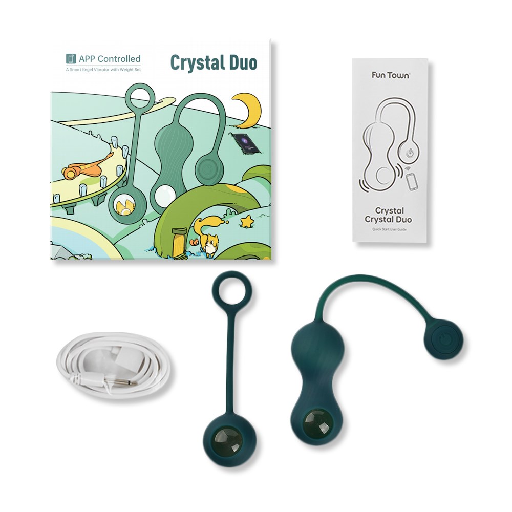 CRYSTAL DUO SMART KEGEL VIBRATOR MED VÆGTE - Diskret levering